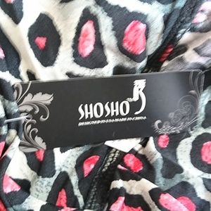 shosho | Skirts | Nwt Shosho Animal Print Pink Black Skirt Size M ...